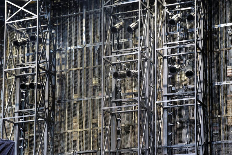Technical Equipment at the Backstage of Theater Stock Image - Image of ...