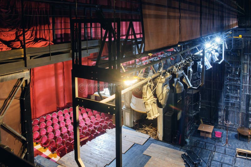 Technical Equipment at the Backstage of Theater Stock Image - Image of ...
