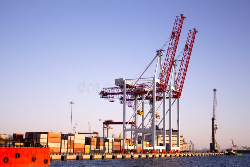 Technical Equipment in the Seaport Stock Image - Image of ship, loading ...