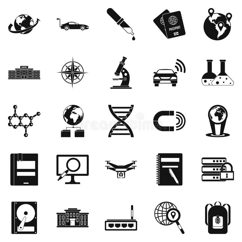 Technical Evolution Icons Set, Simple Style Stock Vector - Illustration ...