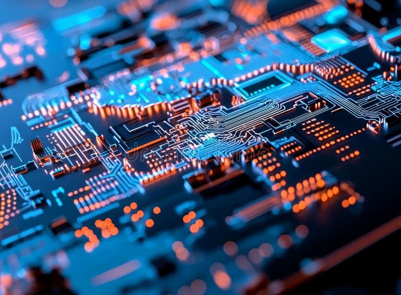 A Technical Financial Graph Set Against a Technology-themed Abstract ...