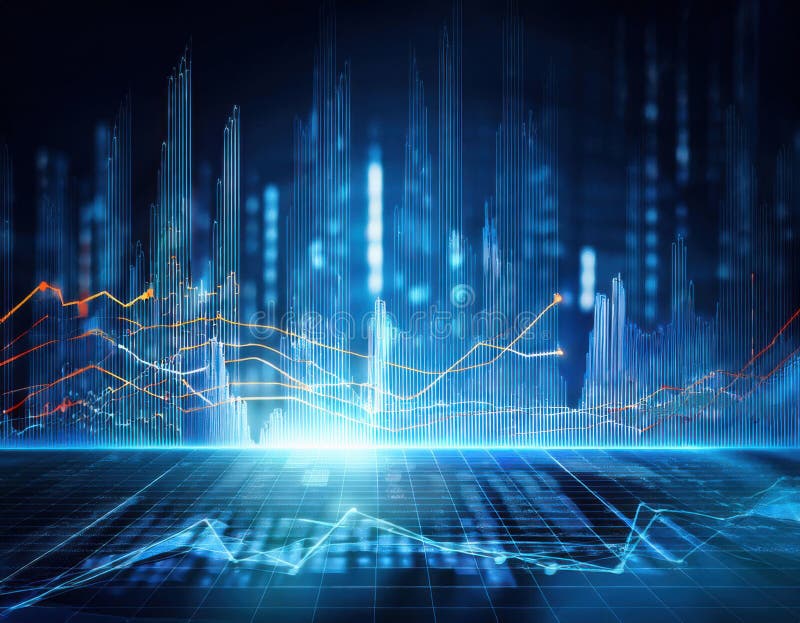 Technical Financial Graph on Technology Abstract Background Stock Image ...