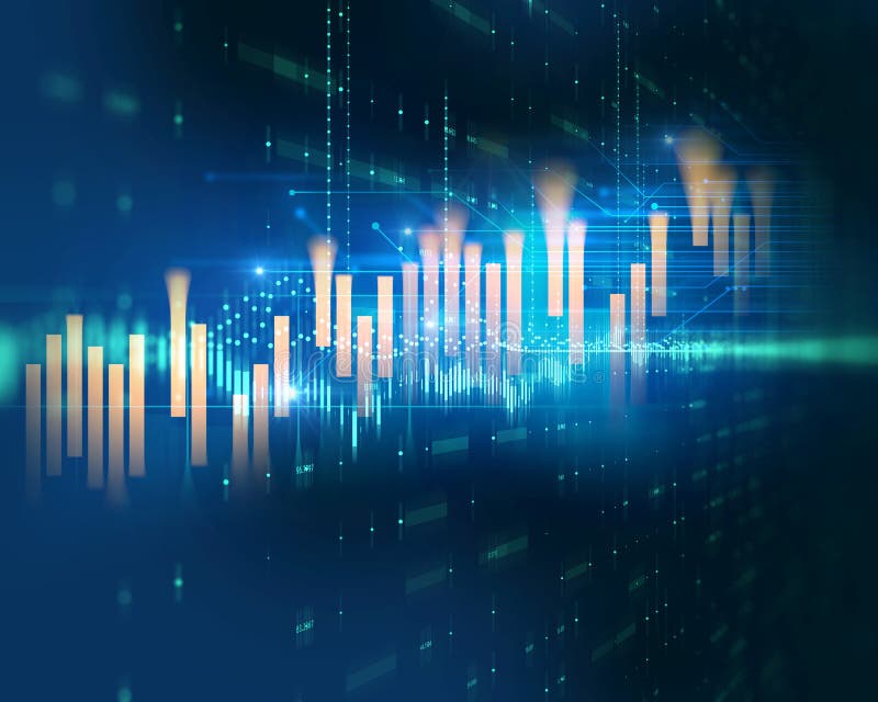 Technical Financial Graph on Technology Abstract Background Stock ...