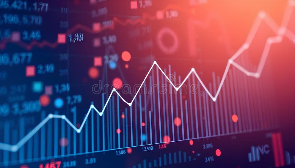 Technical Financial Graph on Technology Abstract Background, Statistics ...