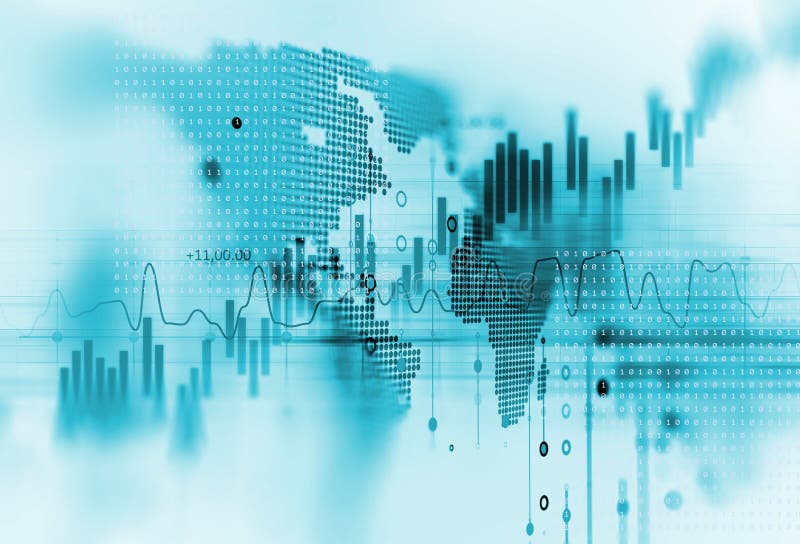 Technical Financial Graph on Technology Abstract Background Stock ...
