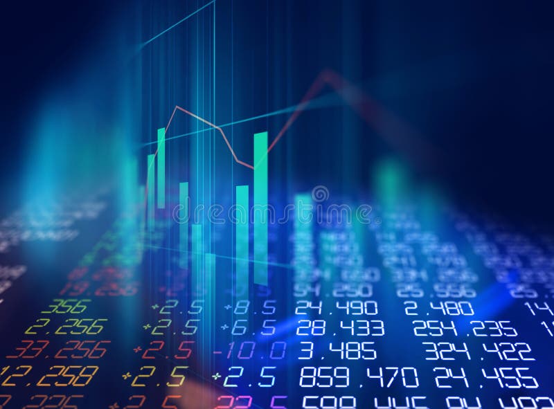 Technical Financial Graph on Technology Abstract Background Stock ...