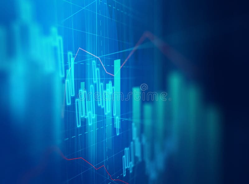 Technical Financial Graph on Technology Abstract Background Stock ...