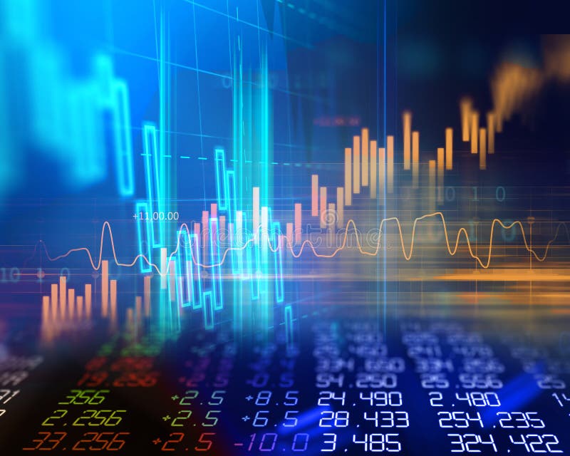 Technical Financial Graph on Technology Abstract Background Stock ...