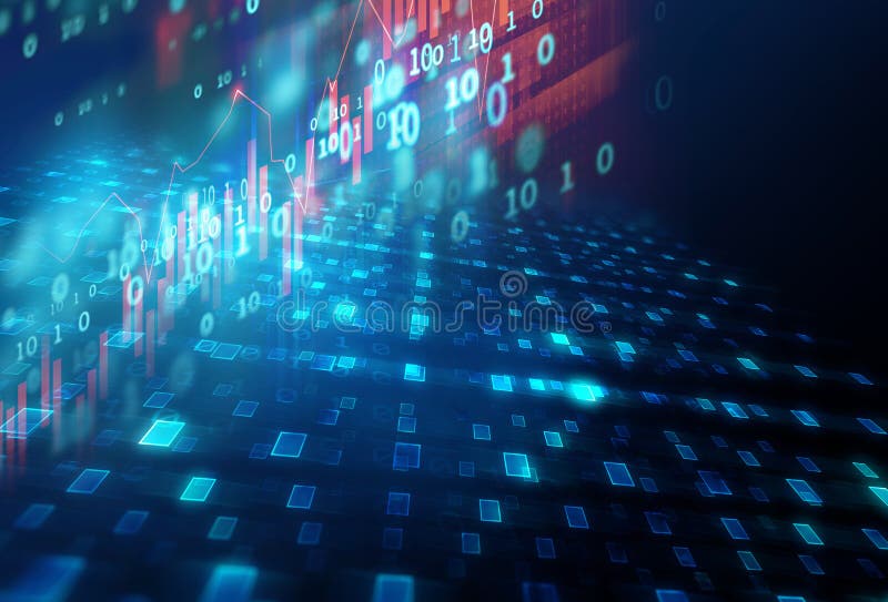 Technical Financial Graph on Technology Abstract Background Stock ...