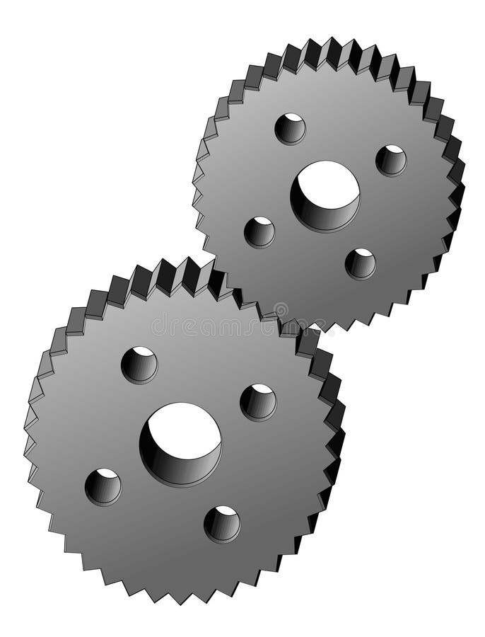 Technical gear pieces stock vector. Illustration of rotary - 249739272