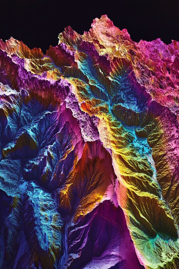 Technical GIS Map of a Canyon System Created from LiDAR Scans with ...