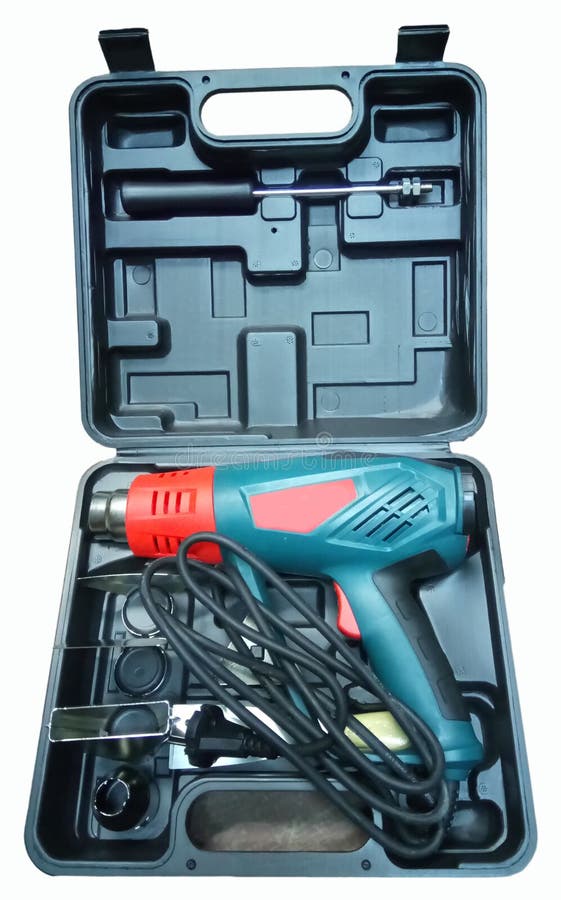 Technical Heat Gun with a Set of Nozzles in the Case Stock Photo ...