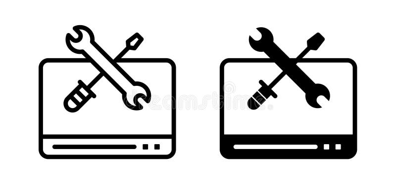 Technical Icon Set. Tool Repair Configuration Support Vector Symbol in ...