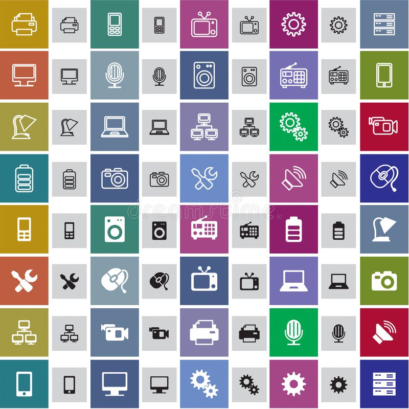 Technical icons stock vector. Illustration of mobile - 57515491