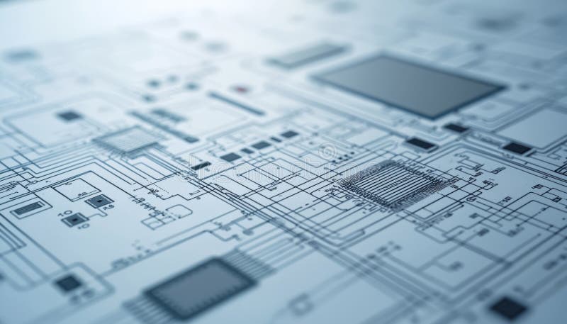 Technical Illustration Displays Detailed Circuit Diagrams, Electronic ...