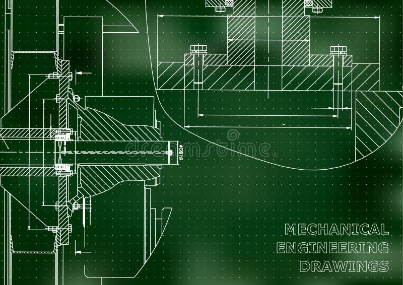 Engineering Backgrounds. Technical Design. Mechanical Engineering Drawing Stock Vector ...