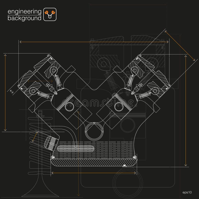 Technical Illustrations. Mechanical Engineering the Drawing. for ...