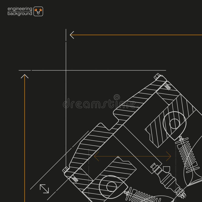 Technical Illustrations. Mechanical Engineering the Drawing. for ...