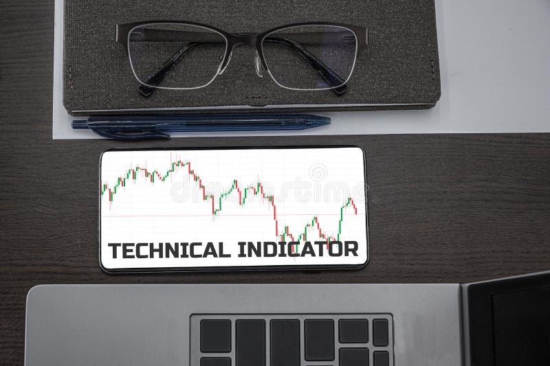 Technical Indicator Text in Phone Stock Photo - Image of graph, growth ...