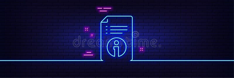 Technical Information Line Icon. Instruction Sign. Neon Light Glow ...