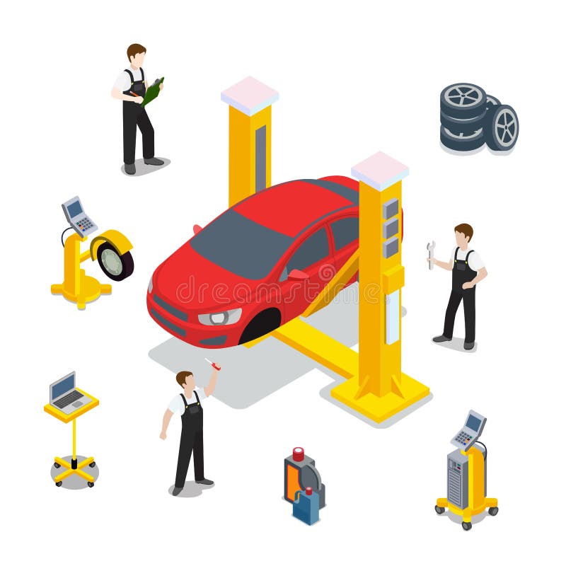 Technical Inspection Car Service Vector Diagnostic Stock Vector ...