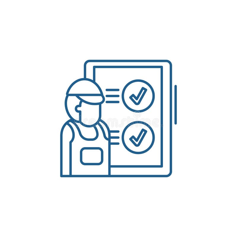 Technical Inspection Line Icon Concept. Technical Inspection Flat ...