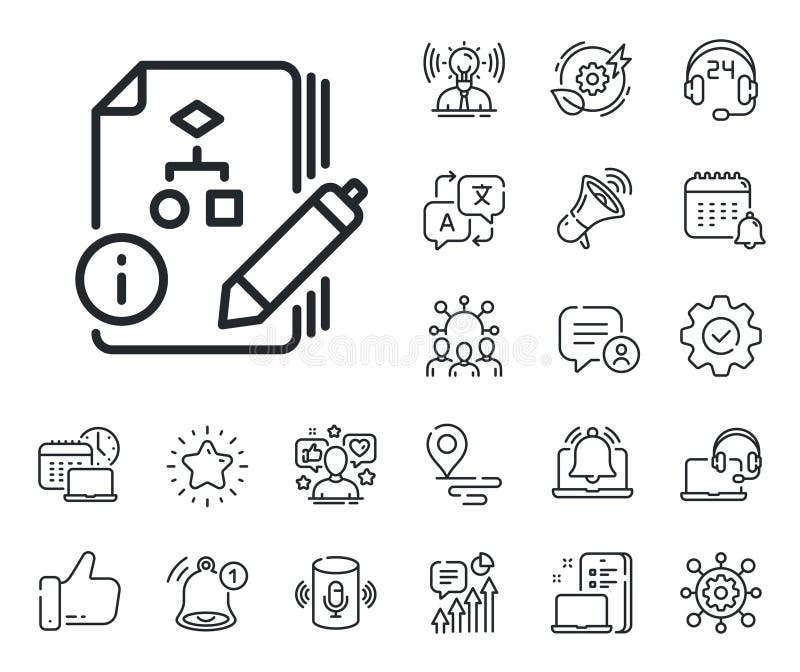 Documentation With Algorithm Line Icon Technical Instruction Sign Place Location Technology