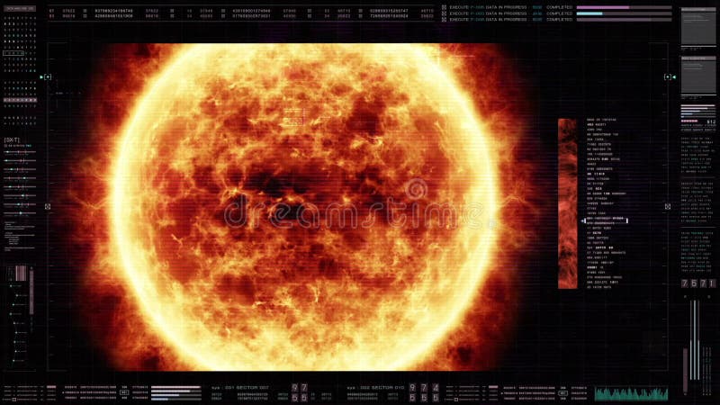 Technical Interface Display of the Sun Stock Footage - Video of ...