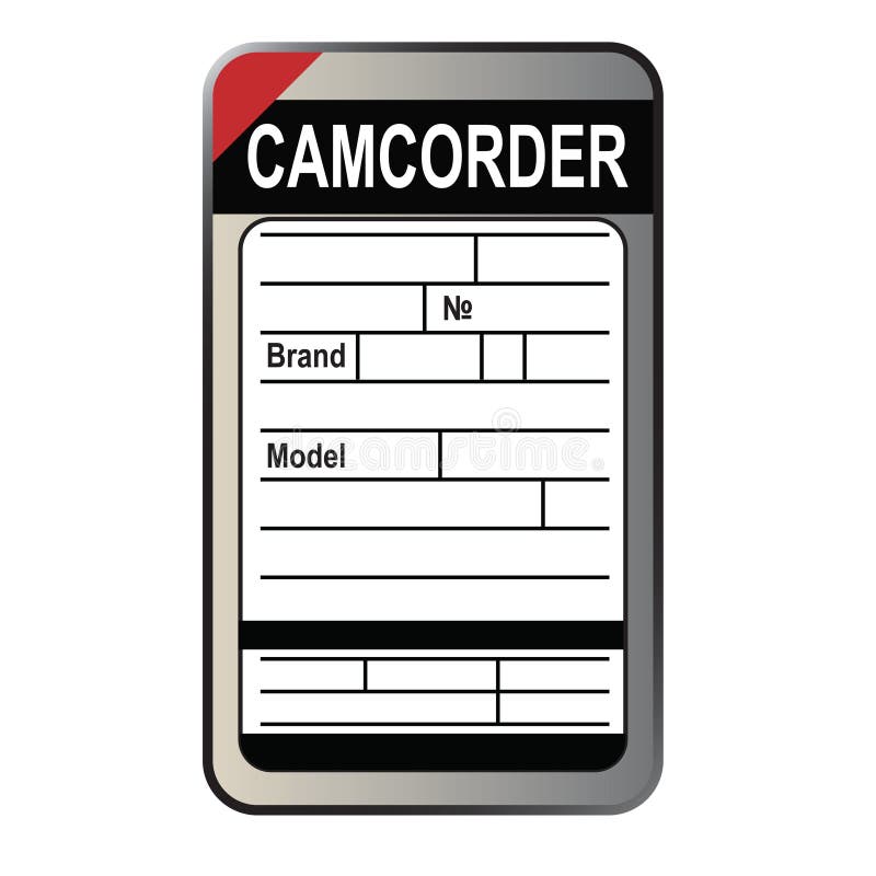 Technical Label for Camcorder Stock Illustration - Illustration of ...