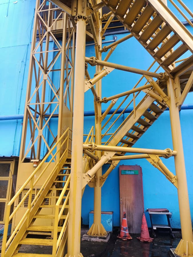 Technical Ladder for Equipment Maintenance in the Hangar Stock Image ...