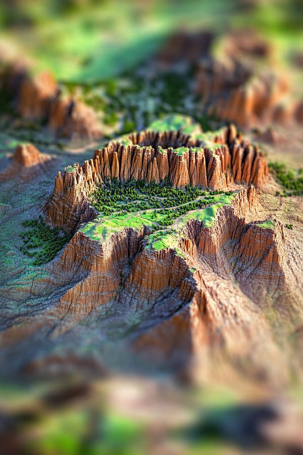 Technical LiDAR GIS Visualization of a National Park Showing Elevation Hiking Trails and Terrain ...