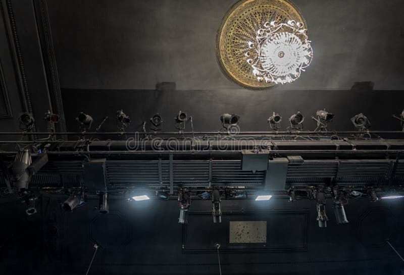 Technical Lights that the Stage at Theater. Stock Image - Image of ...