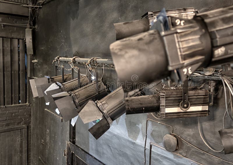 Technical Lights that the Stage at Theater. Stock Image - Image of ...