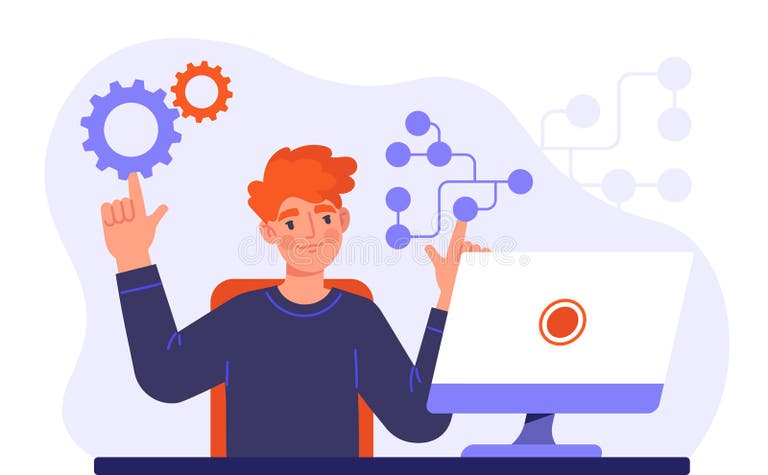 Technical Logical Thinking Vector Concept Stock Vector - Illustration of hardware, microchip ...