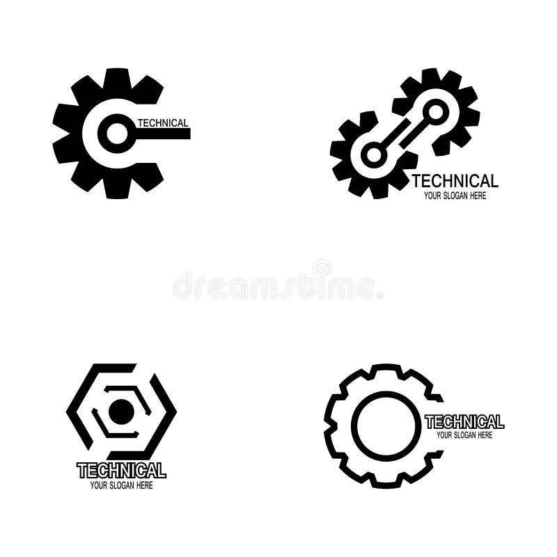 Technical Logo Design Vector Template Stock Vector - Illustration of ...