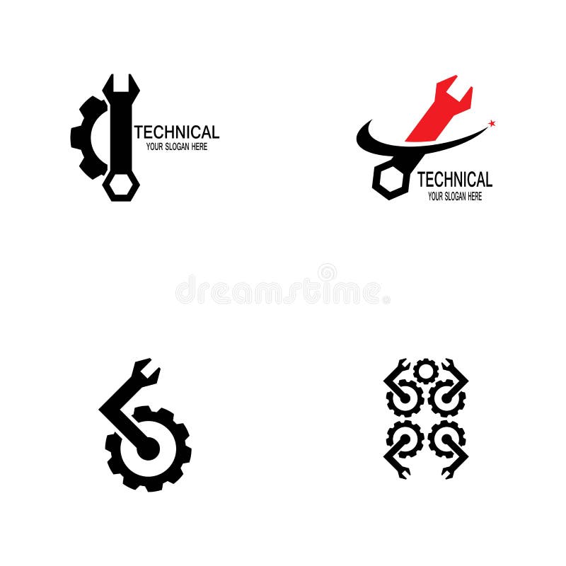Technical Logo Design Vector Template Stock Vector - Illustration of ...
