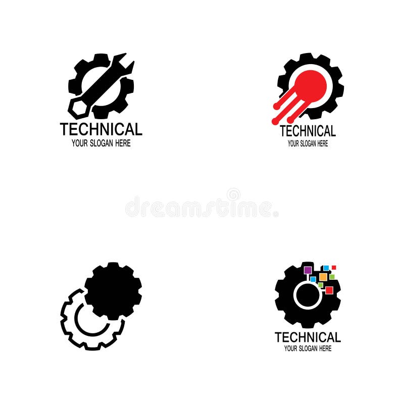 Technical Logo Design Vector Template Stock Vector - Illustration of ...