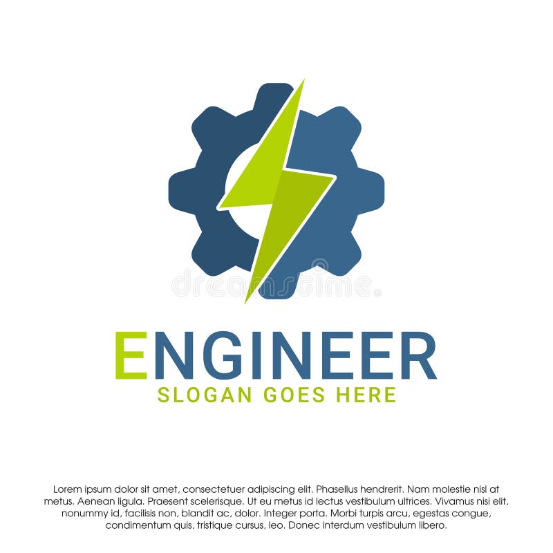Technical Logo Icon Design Concept Template. Gear with Power Symbol ...