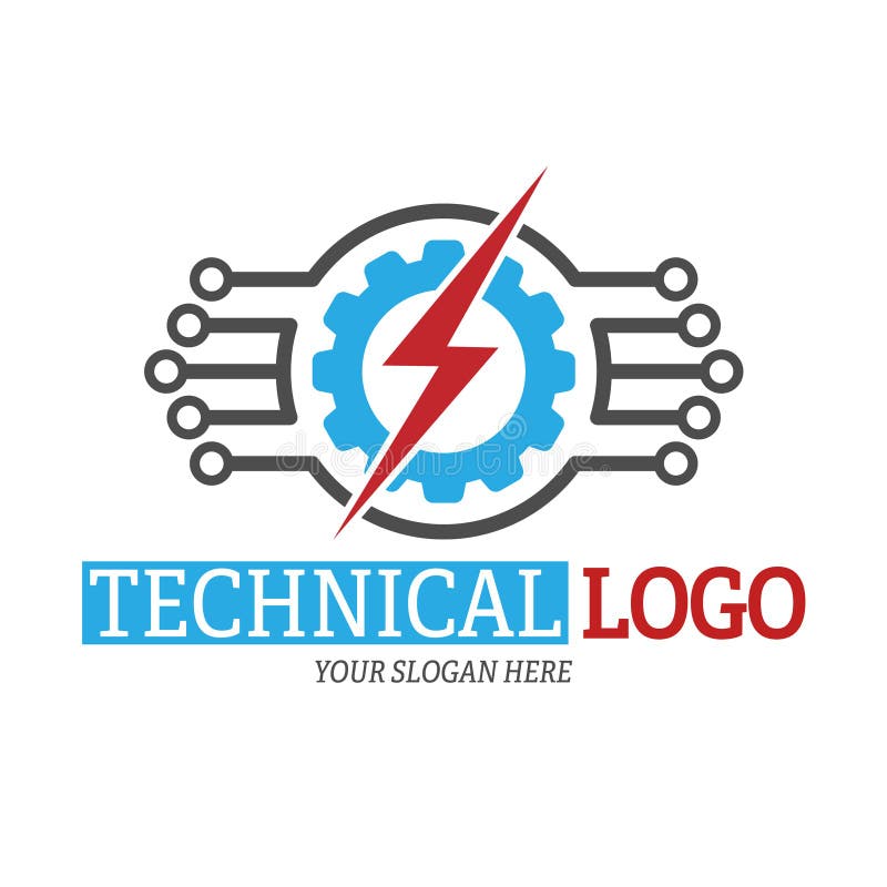 Technical Logo Design Vector Template Stock Vector - Illustration of ...
