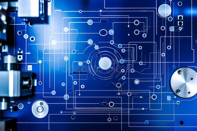 Technical Milling Machine Blueprint Background Generative Ai Stock ...