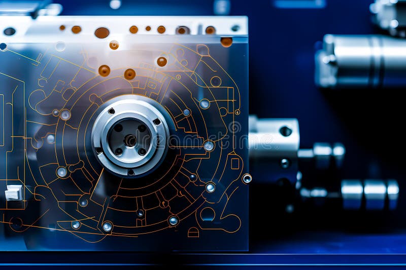 Technical Milling Machine Blueprint Background Generative Ai Stock ...