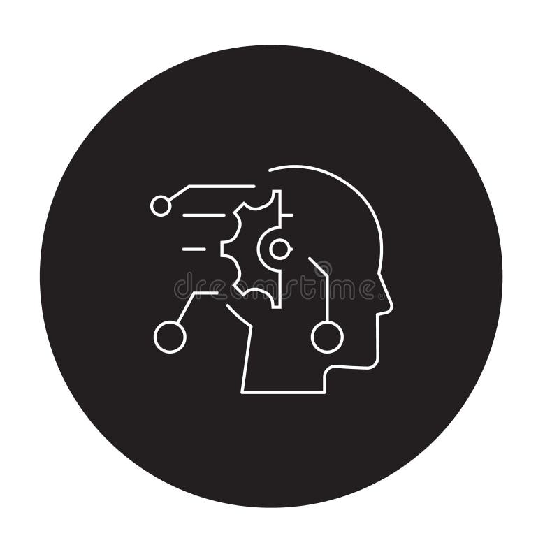 Technical Mind Black Vector Concept Icon. Technical Mind Flat ...