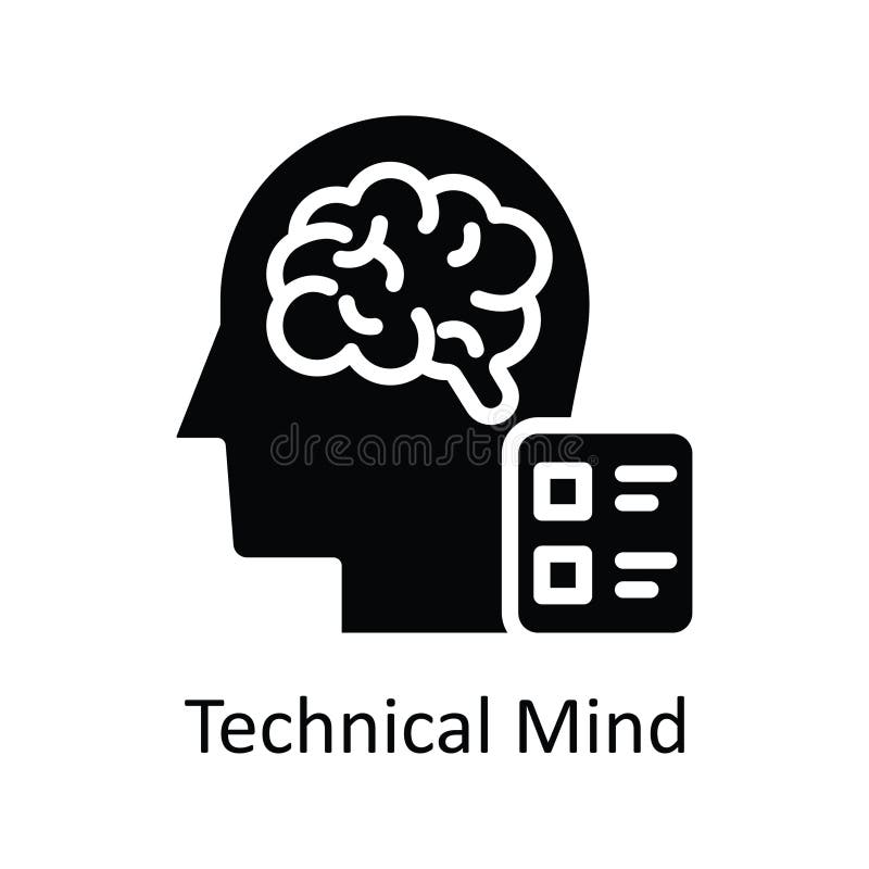 Technical Mind Vector Solid Icon Design Illustration. Human Mentality ...