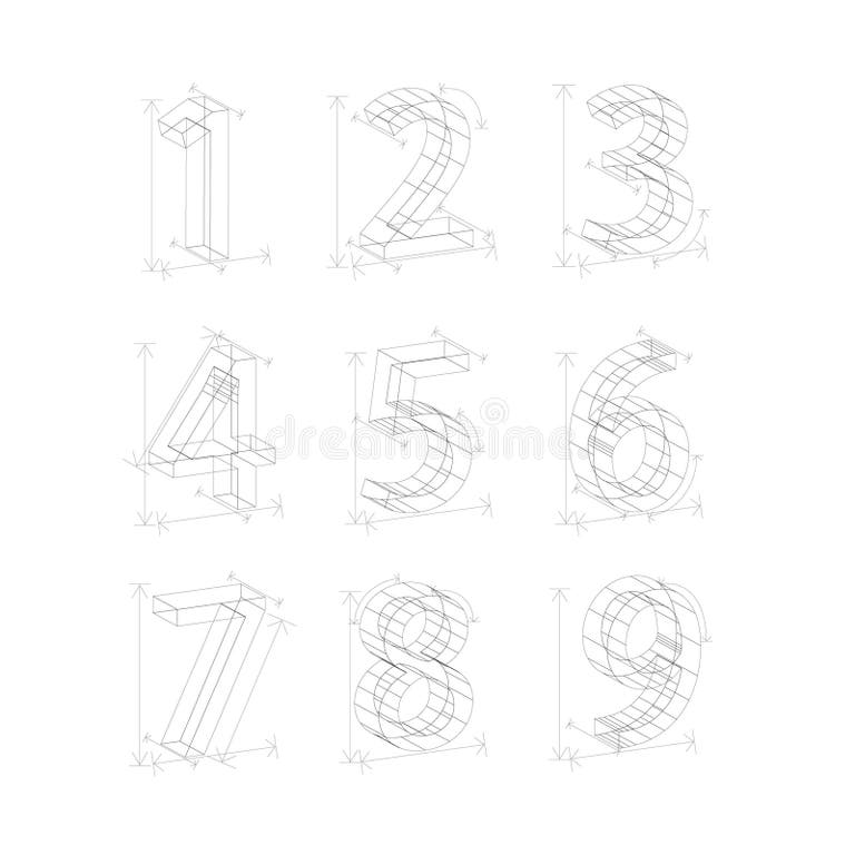 Technical Numbers stock vector. Illustration of graphic - 10250769