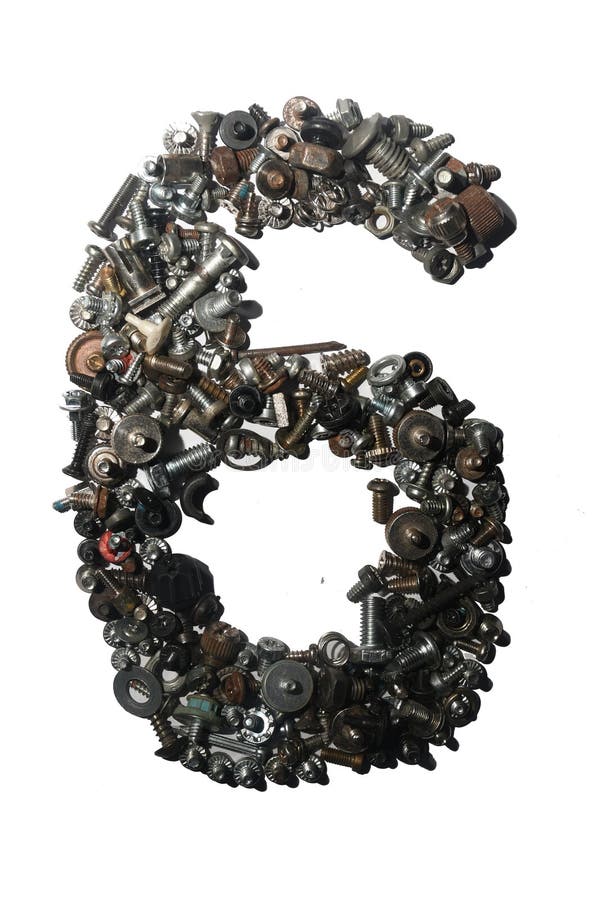 Technical Numbers Made of Metal Bricks and Nut.number 5 Stock Image ...