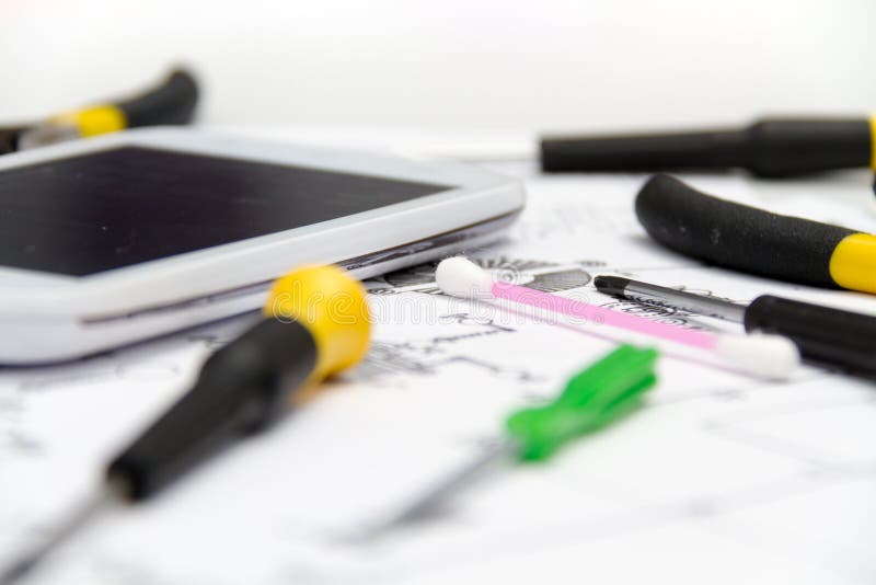 Technical Operator and Repair Smartphone Stock Image - Image of broken ...