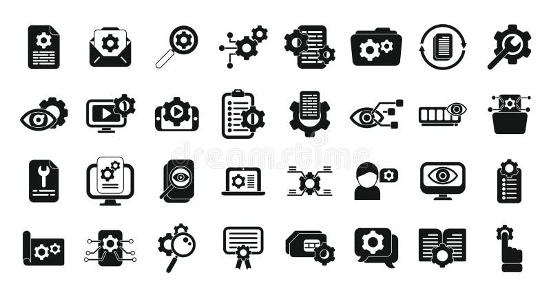 Technical Overview Icons Set Simple Vector. Phone Specification Stock Vector - Illustration of ...