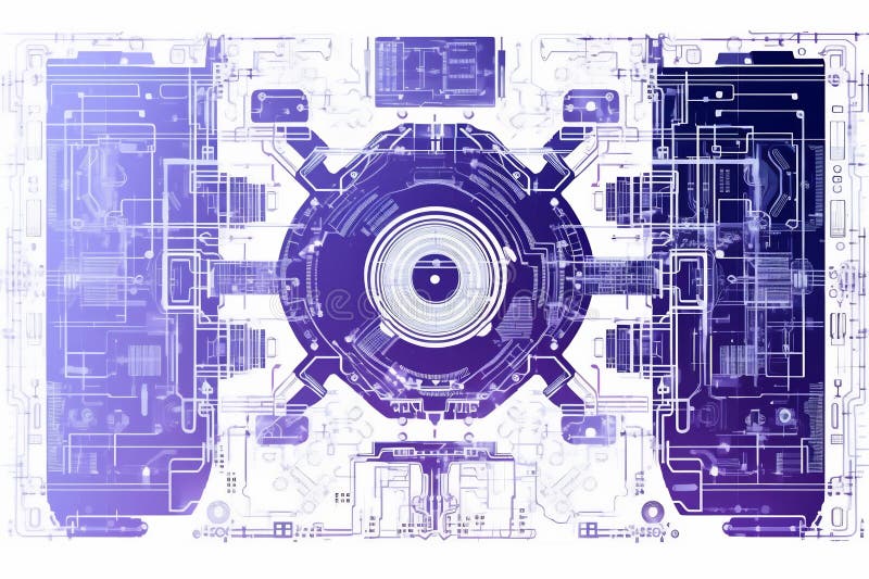 Technical Pattern with Circuit Board Stock Illustration - Illustration ...