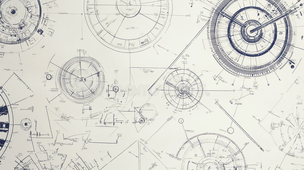 Technical Pattern Featuring Engineering Drawings and Mechanical ...