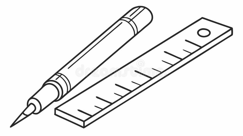 Technical Pen and Ruler Vector, Precision Drafting Tools, Vector Design ...